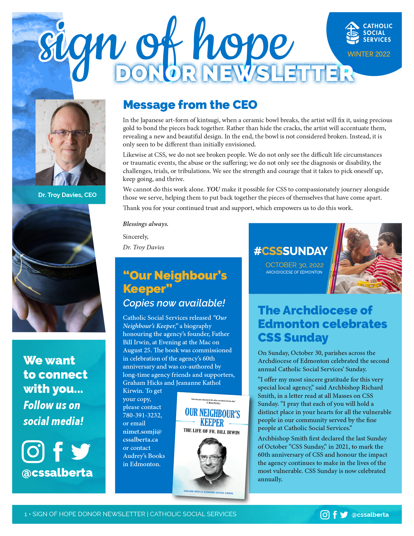 Donor Newsletter - Catholic Social Services - Sign of Hope